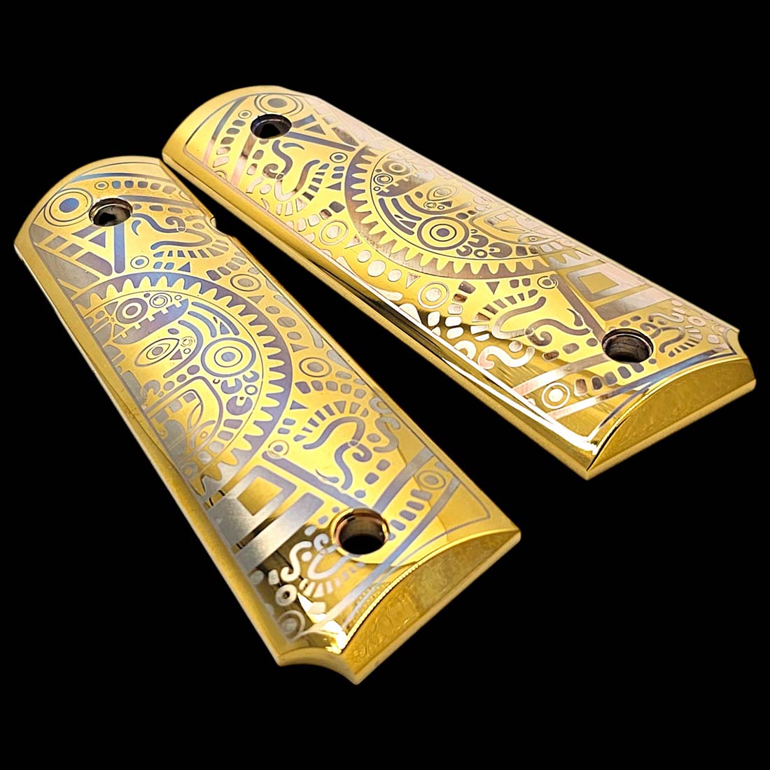 24K Gold Plated 1911 Pistol Grips | Mayan Aztec Full Size Gun Grips ...